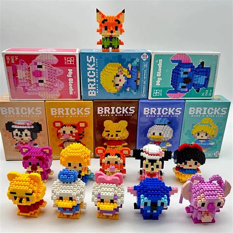nano blocks cute cartoon doll building blocks pooh spongebob puzzle