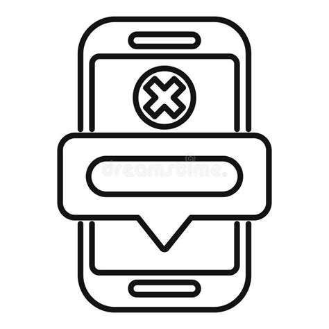 Smartphone Showing Error Message With Cross Mark Icon Stock