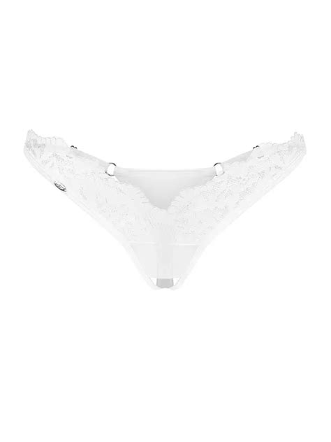 White Crotchless Thong Obsessive Arrowel — Lace