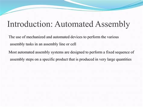 automated assembly systems pptx