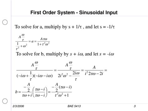 PPT Response Of First Order Systems To Sinusoidal Input PowerPoint Presentation ID