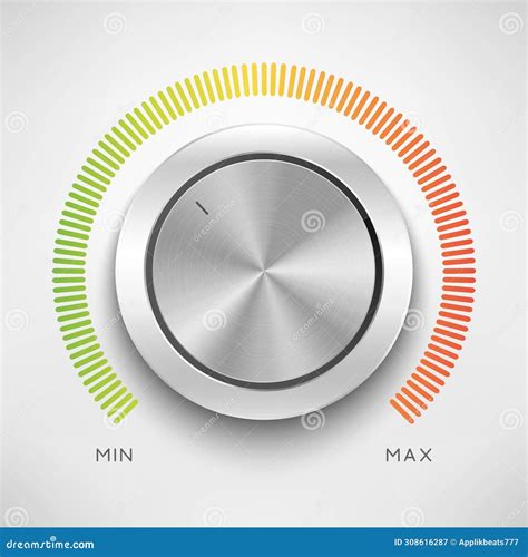 realistic metal control panel tumbler music audio sound volume knob