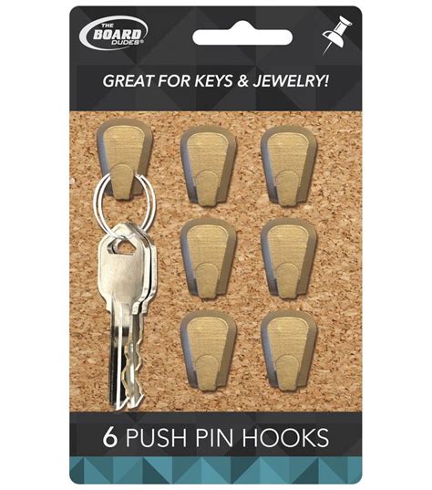 The Board Dudes 6 Pk Push Pin Hooks Joann Push Pin Decorative Push Pins Cork Board