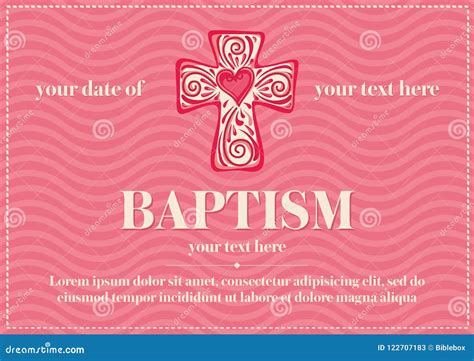 Postcard Christian Baptism Invitation Congratulation Certificate Stock
