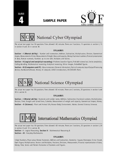 Maths Olympiad Class 4 0 Pdfcoffee Com