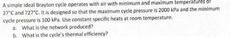 solved a simple ideal brayton cycle operates with air with