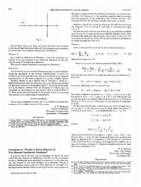 Comments On On The P Valent Behavior Of Two Element Immittance