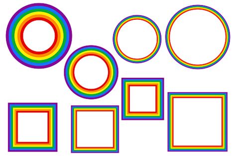 Lgbt 아이콘 둥글고 제곱된 프레임에 플래그를 표시합니다 템플릿 테두리 벡터 그림입니다 사랑이 승리합니다 무지개 색의 Lgbt 기호 게이 프라이드 컬렉션 Lgbtqia
