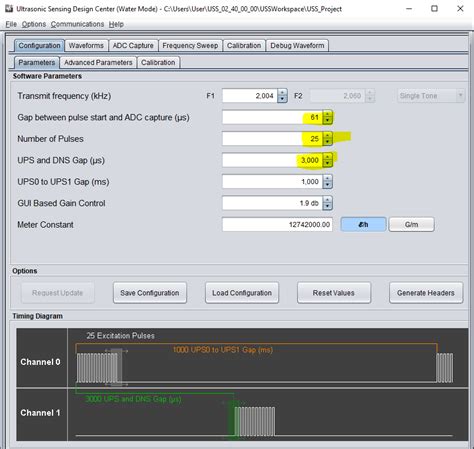 MSP FR Request For Initial Basic And Advanced Parameters For A MHz Transducers On USS