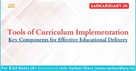 Tools Of Curriculum Implementation Key Components For Effective Educational Delivery