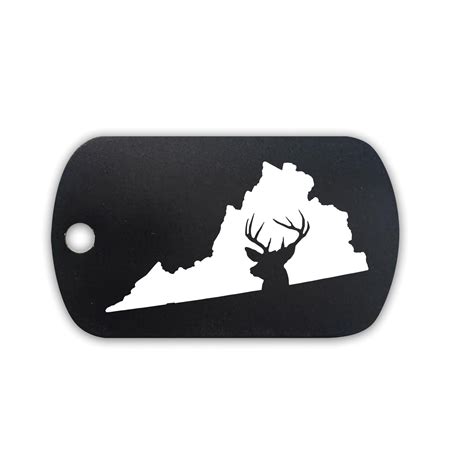 Virginia Deer State Gi Dog Tag Aluminum Keychain Buck Hunt Hunting