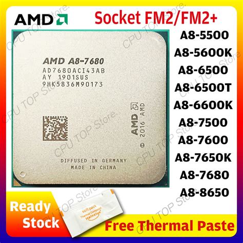 Processor Cpu Amd A8 Série A8 5500 A8 5600k A8 6500 A8 6500t A8 6600k A8 7500 A8 7600 A8 7650k