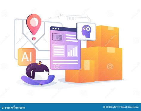 Real Time Supply Chain Visibility With Ai Abstract Concept Vector Illustration Stock Vector
