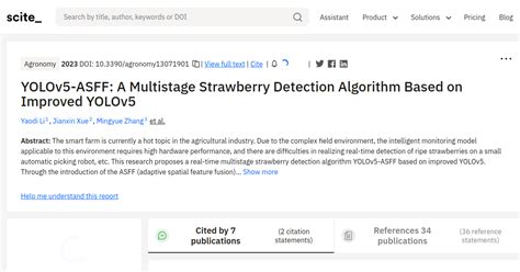 Citation Report Yolov5 Asff A Multistage Strawberry Detection Algorithm Based On Improved Yolov5