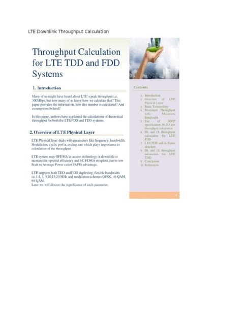 Lte Downlink Throughput Calculation Pdf