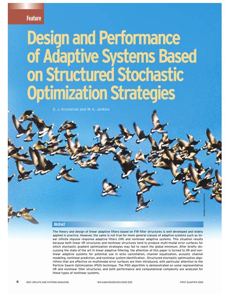 Pdf Design And Performance Of Adaptive Systems Based On Structured Stochastic Optimization