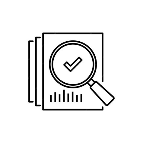 Premium Vector Review Icon Like Thin Line Loupe On Paper Concept Of