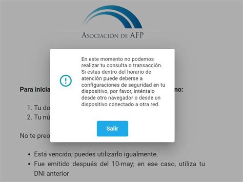 Suspenden temporalmente solicitudes de retiro de AFP por acciones de mantenimiento en la página