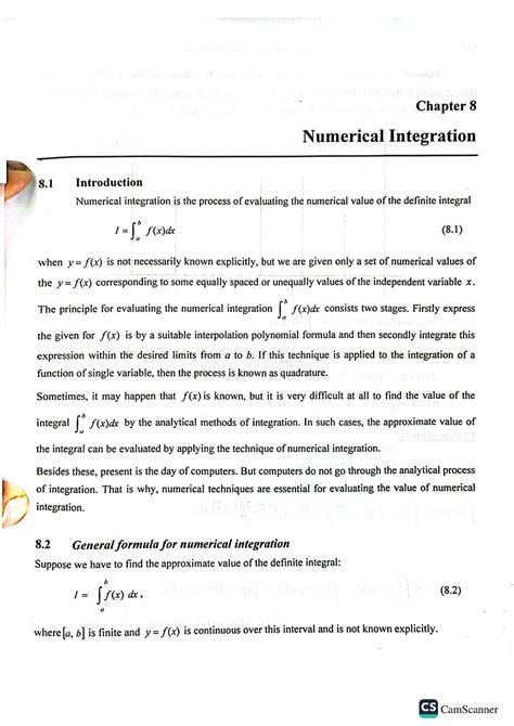 NA Numerical Integration Numerical Analysis Studocu