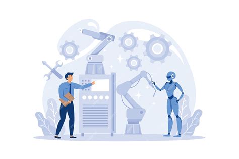 Premium Vector Robotics School Course Concept Robotic Engineering And