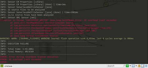SonarQube Scanners MSBuild 執行掃描時出現記憶體不足SonarQube java lang OutOfMemoryError GC overhead limit