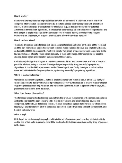 how neurosky mindwave headset works pdf electroencephalography