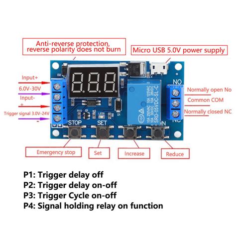 relay board cycle timing circuit switch timer delay trigger module 6