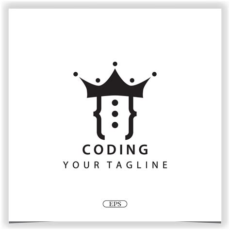 King Coding Or Programmer Logo Premium Elegant Template Vector Eps 10