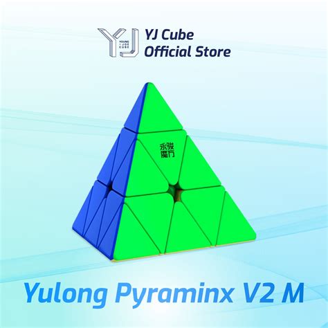 [yj Official Store] Yulong Pyraminx V2 M Pyraminx Magnetic Speed Cube Stickerless Yong Jun