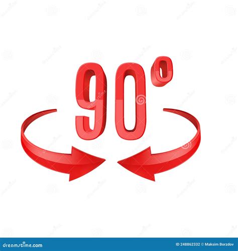 Red Glossy 3d Curve Arrows And 90 Degrees Sing Stock Vector Illustration Of Video Vision