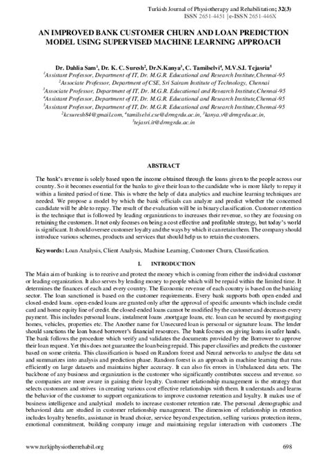 Pdf An Improved Bank Customer Churn And Loan Prediction Model Using Supervised Machine