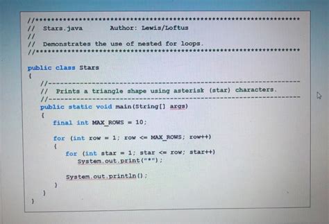 Solved Modify Starsjava To Print Equilateral Triangle Of