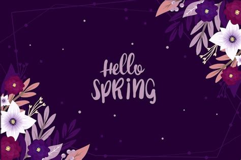 Free Vector Floral Hello Spring Concept