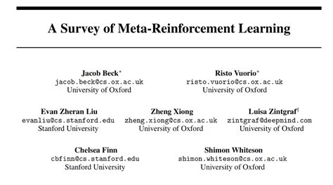 【53页综述】牛津and斯坦福：全面总结元强化学习meta Rl定义、算法、应用、开放问题等 深度强化学习实验室