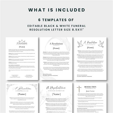 Funeral Resolution Letter Bundle Memorial Resolution In Loving Memory Memorial Service Letter