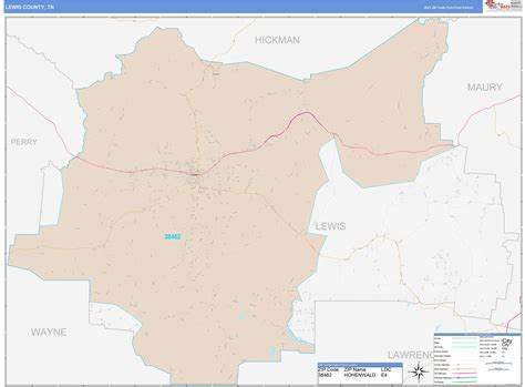 Lewis County Tn Wall Map Color Cast Style By Marketmaps Mapsales