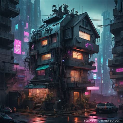 Cyberpunk House Stable Diffusion Online