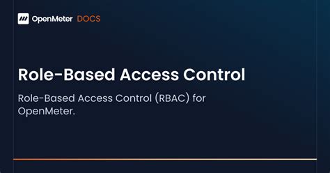 Role Based Access Control Openmeter