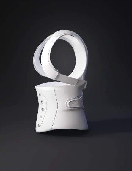 3d Model White Wearable Posture Device With Circular Neck Rings