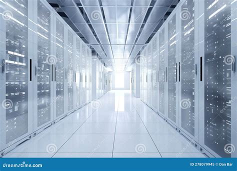 Computer Data Center Room Facility With Server Racks Storage Solutions Cloud Storage Servers