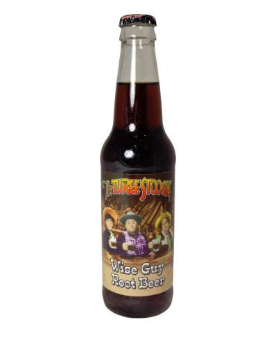 Fresh 4 Pk 12oz The Three Stooges Wise Guy Root Beer Soda Emporium