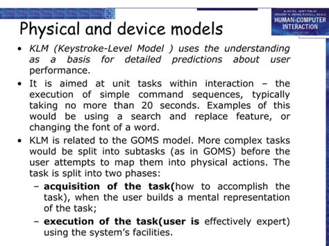 Human Computer Interaction Cognitive Models Ppt