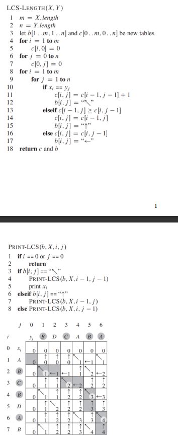Solved In Class Assignment Longest Common Subsequence Chegg