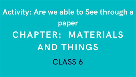 Separation Of Different Materials From The Mixture In Separation Of Substances Class 6 Science