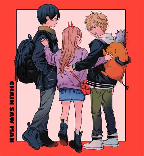 Power Denji Hayakawa Aki And Pochita Chainsaw Man Drawn By Am Danbooru