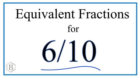 How To Find Equivalent Fractions For 610 Youtube