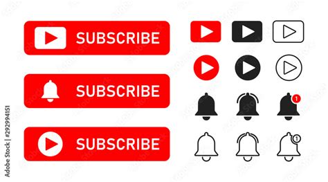 Flat Button With Red Subscribe On White Background For Concept Design