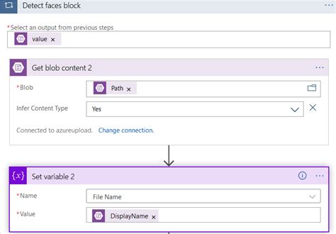 azure automation azure logic apps for face recognition and insert its