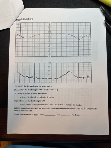 Solved Strip D Questions 19 ﻿identify The Fhr Baseline For