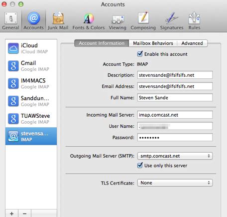 How To Set Up Comcast IMAP Email On IOS 7 OS X Mavericks Engadget